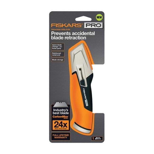 Fiskars 5 in. Pro Retractable Utility Knife, Orange - Walmart.com