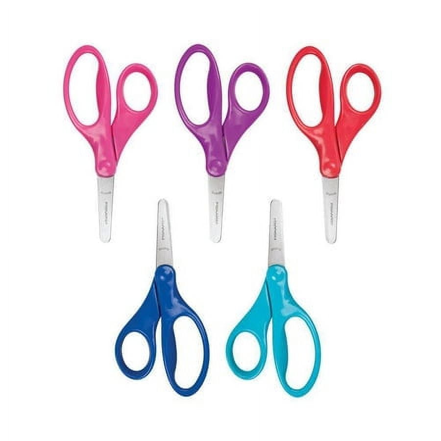 Set of 5 Fiskars 5" Blunt Tip Scissors multicolor age 4+ safety edge ...
