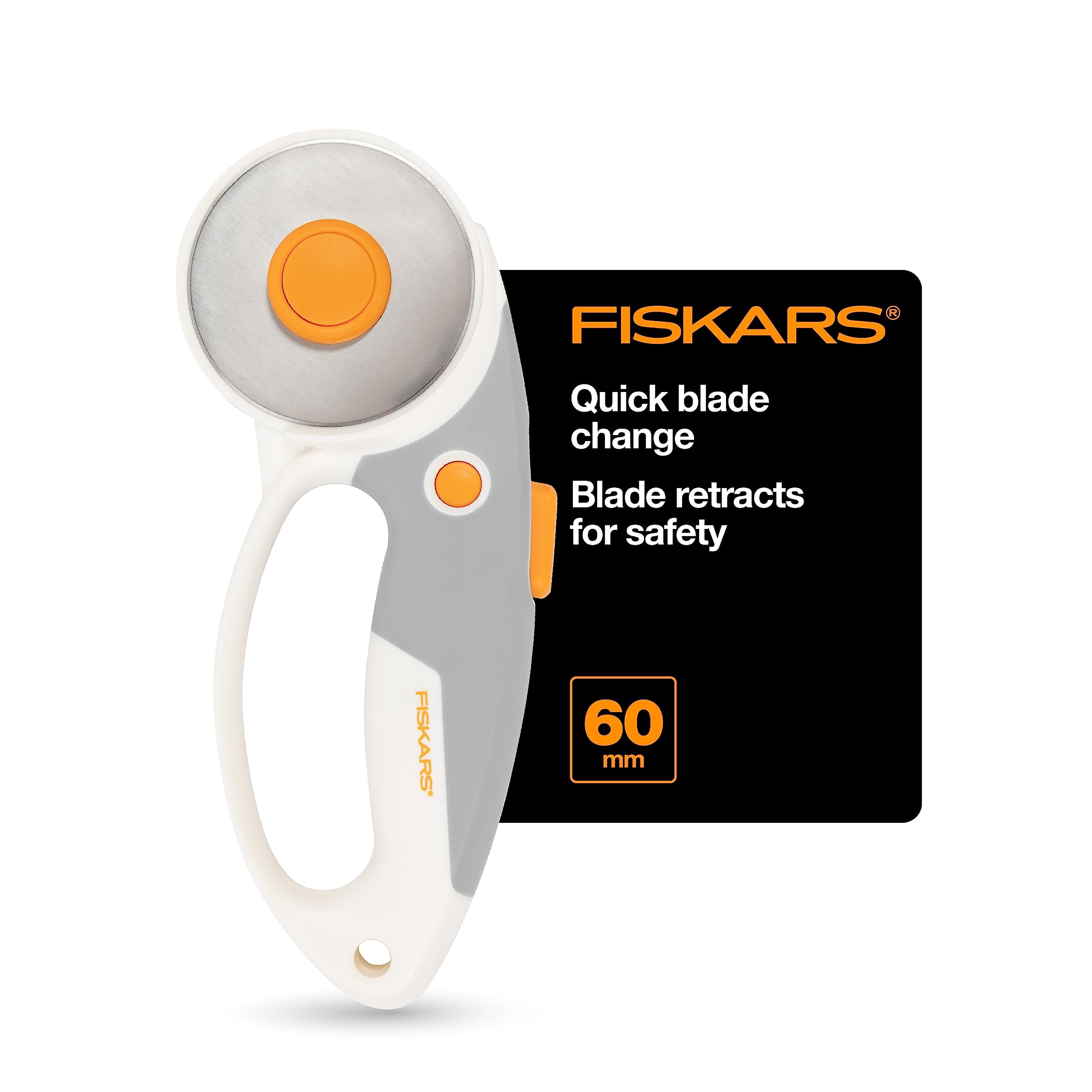Fiskars 60mm Rotary Cutter for Fabric with Ergonomic Loop Grip And ...
