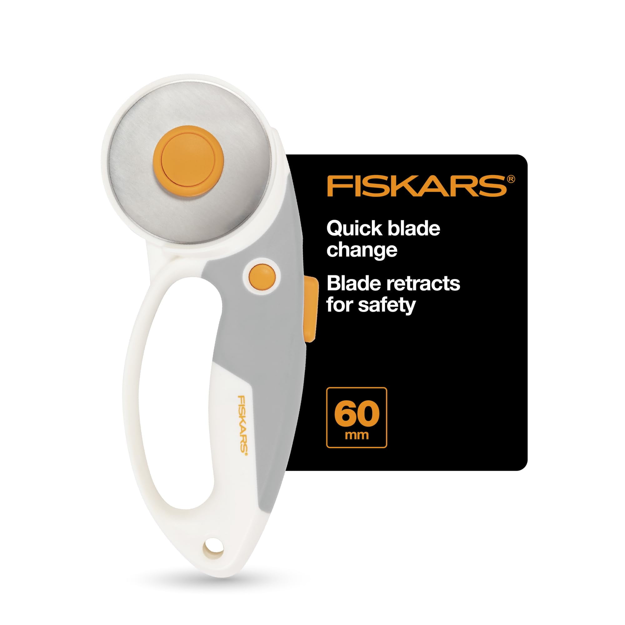 Fiskars 60mm Rotary Cutter for Fabric - Titanium Rotary Cutter Blade ...
