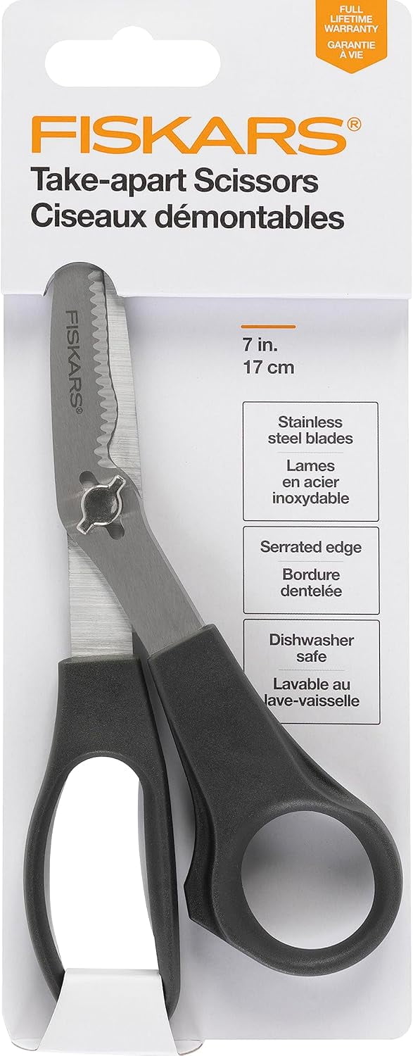 Fiskars 65107 3 in. Stainless Steel Kitchen Scissors, Gray - Walmart.com