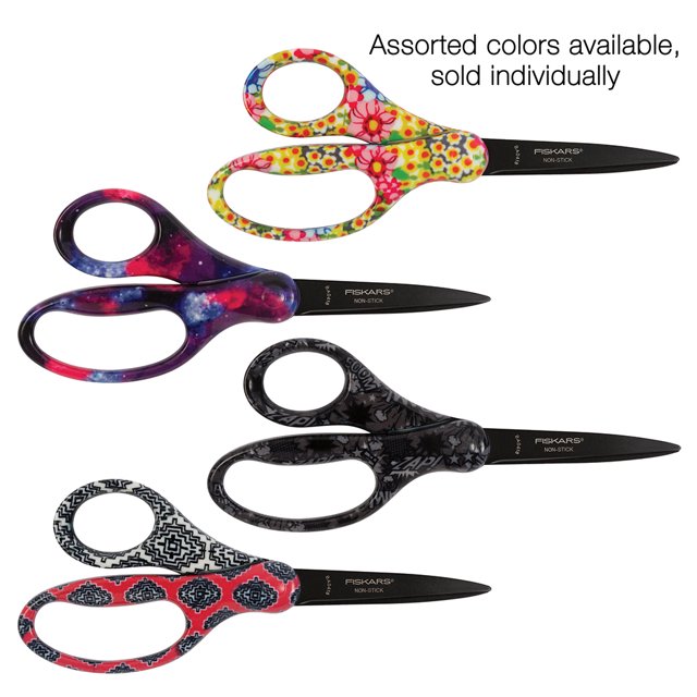 Fiskars 7" Student Scissors - Decorated NonStick - YELLOW BLOOMS ...