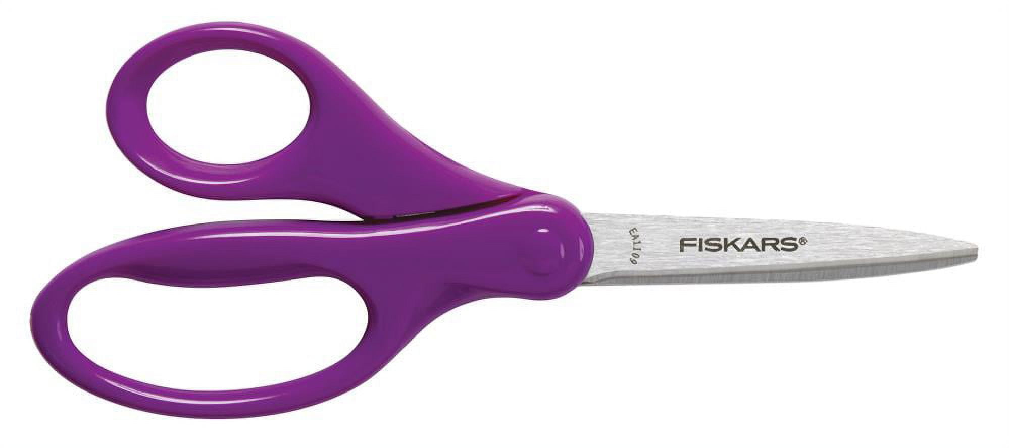 Fiskars 7 in. Student Scissors - Purple, Stainless Steel Blades, Kids ...