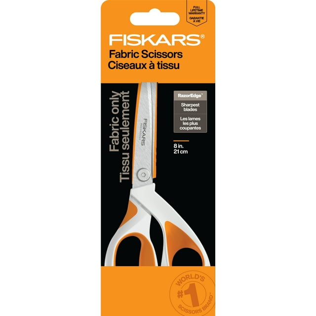 Fiskars 8" Razoredge Softgrip Fabric Scissors, Orange Shears - Walmart.com