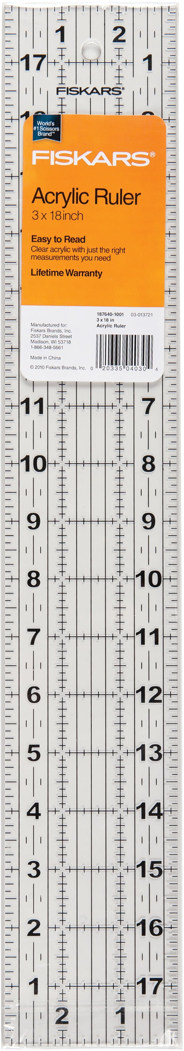 Fiskars Acrylic Ruler, 3" x 18" - Walmart.com