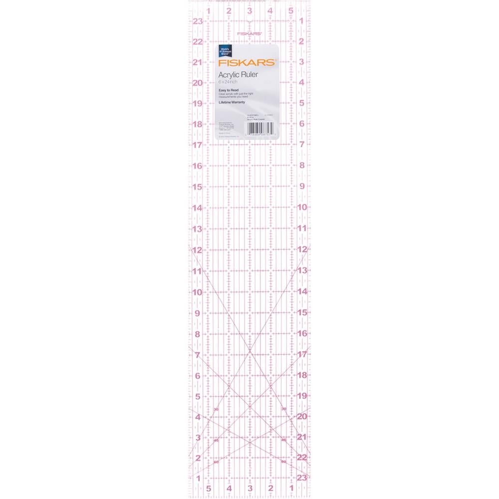 Fiskars Acrylic Ruler 6x24 Inches, 1 Pack of 1 Piece - Walmart.com