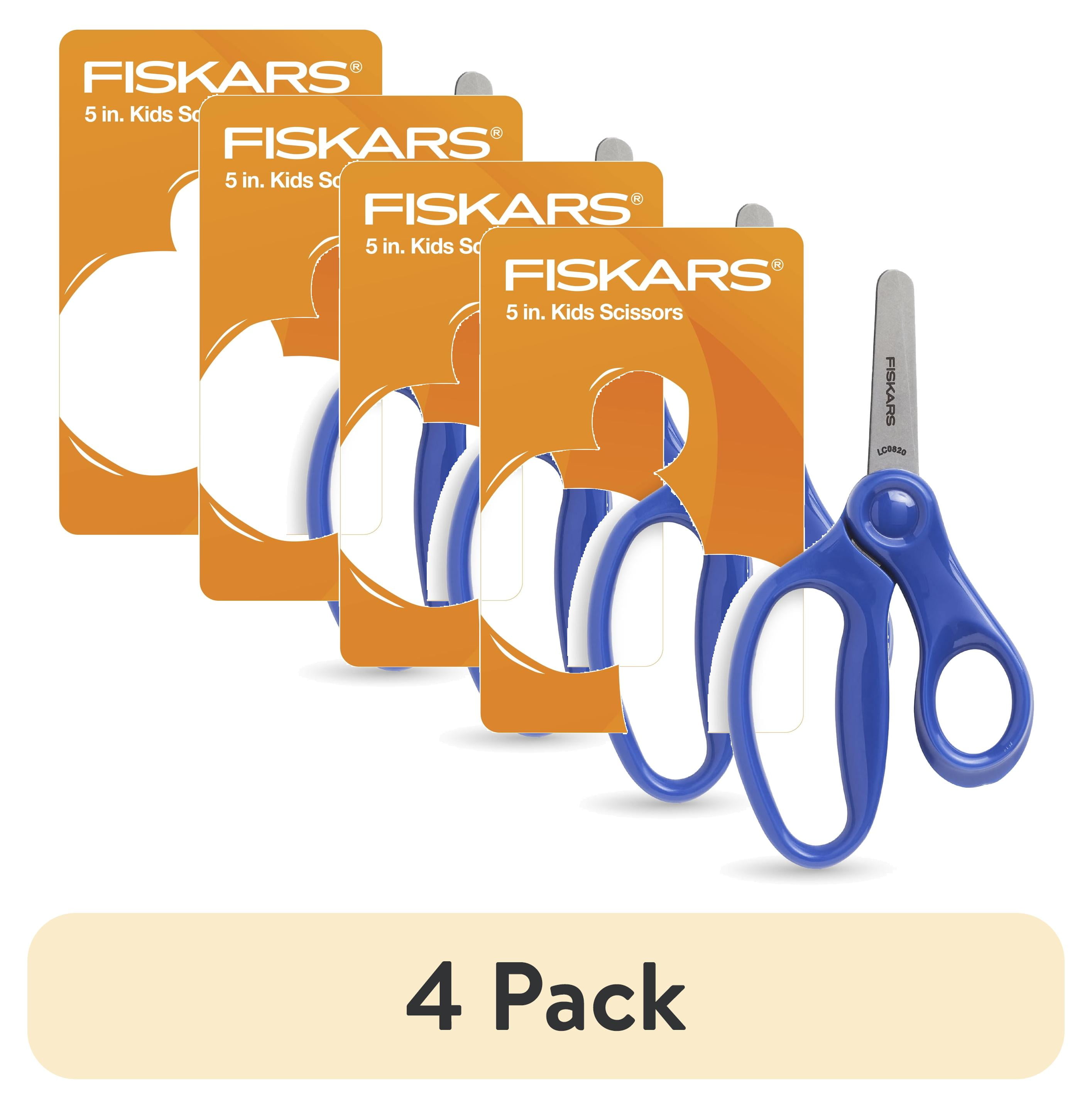 (4 pack) Fiskars Blunt-tip Kids Scissors (5 in.) with Sheath - Blue ...