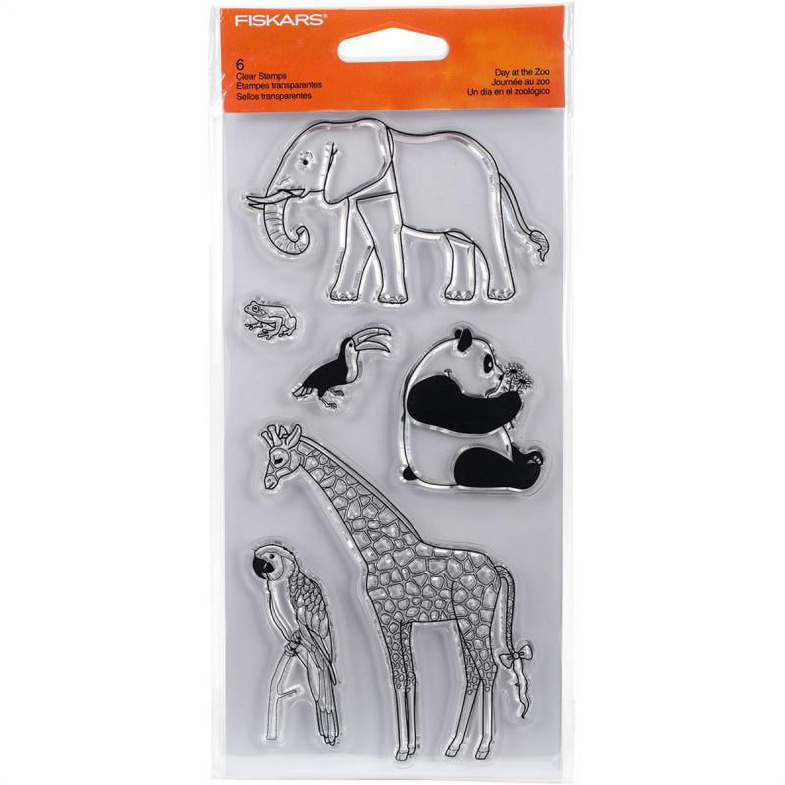 Fiskars Clear Stamps, 4" x 8", Day At The Zoo - Walmart.com