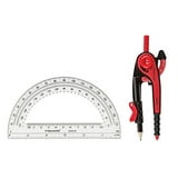 Fiskars Compass and Protractor Set (Color Received May Vary), 2 Pieces ...
