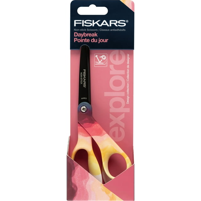 Fiskars Explore 8 inch Fashion Non-Stick Scissors, Daybreak, 1 Piece ...