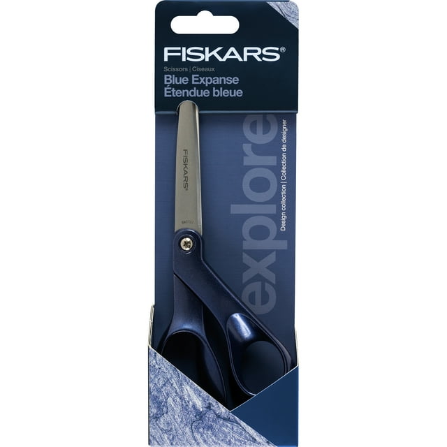 Fiskars Explore 8 inch Metallic All Purpose Scissor, Blue Expanse ...