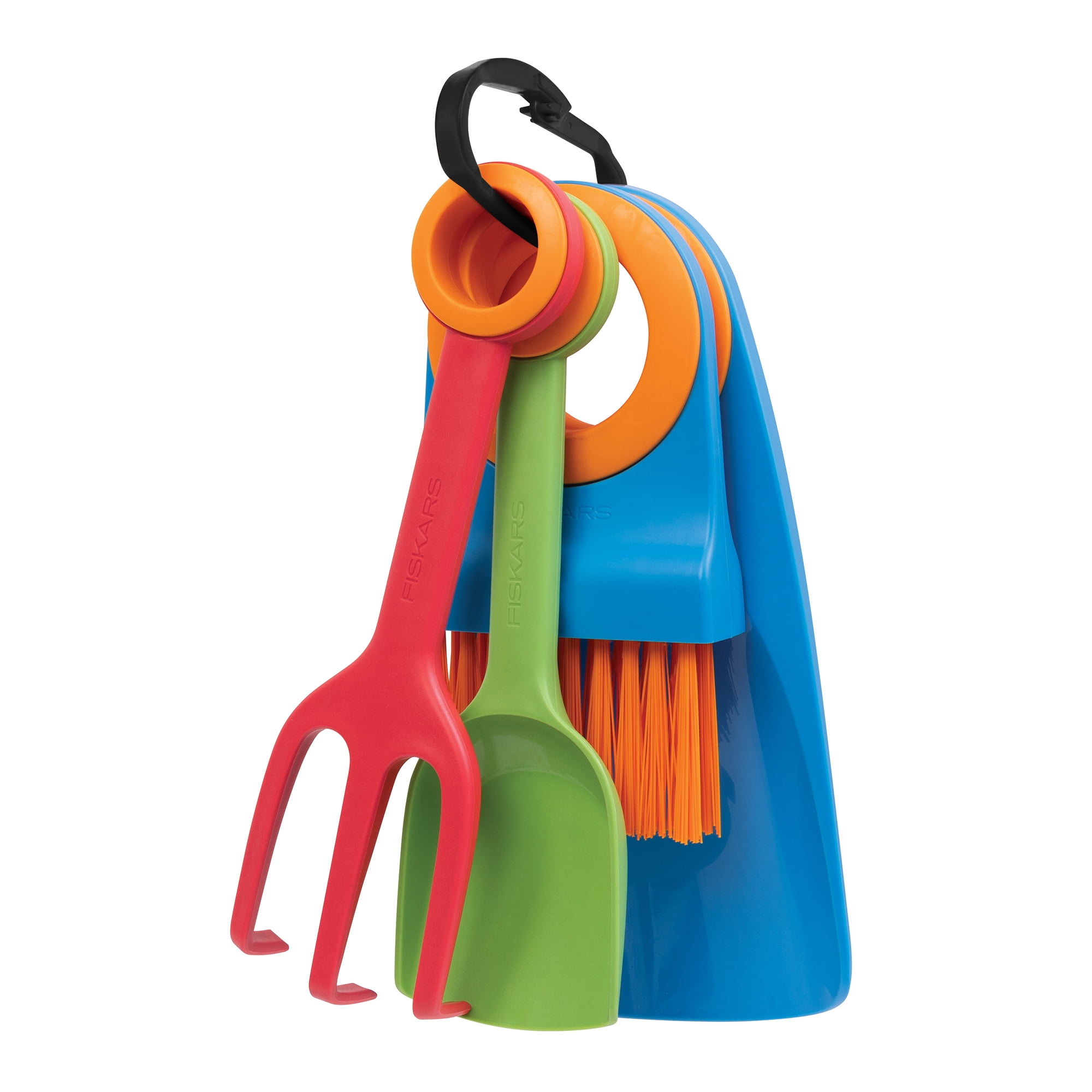 Fiskars Kids Scratch and Digging Set, 4 Piece Outdoor Plastic Garden ...