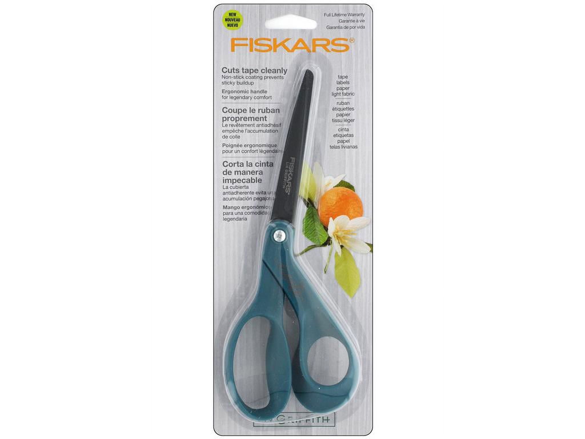 Fiskars Lia Griffith 8" Bent Non-Stick Create Scissors-Teal - Walmart.com