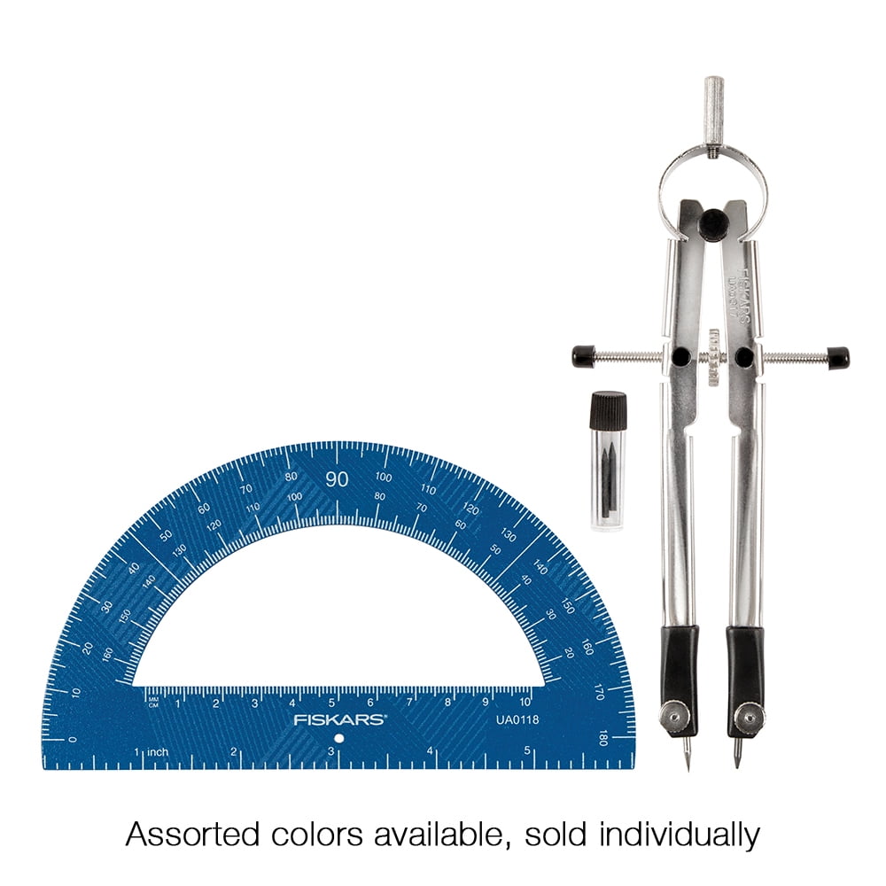 Fiskars Metal Protractor & Compass Set - Dark Blue - Walmart.com