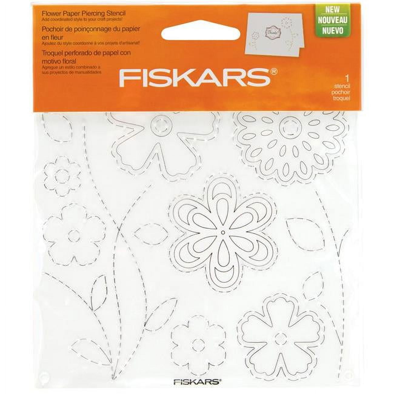 Fiskars Paper Piercing Stencil 6"X6"-Flowers - Walmart.com