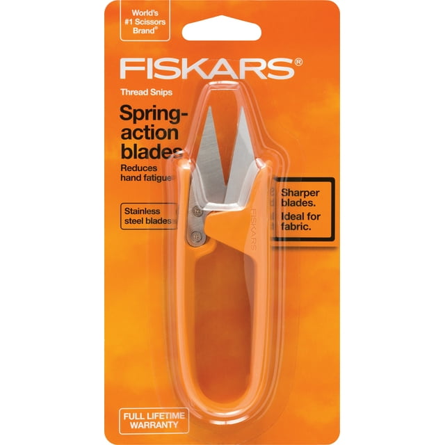 Fiskars Premier Fabric Craft Cutting Thread Snips, Orange, Stainless ...