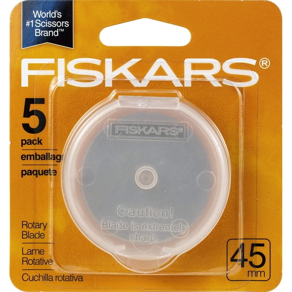 Fiskars 45mm Stainless Steel Rotary Cutter Blades - Set of 5 - Craft ...