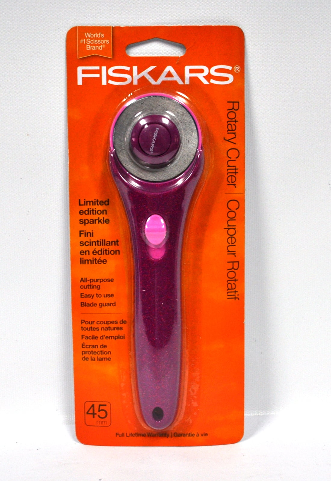 Fiskars Rotary Cutter 45mm Sparkle Berry - Walmart.com