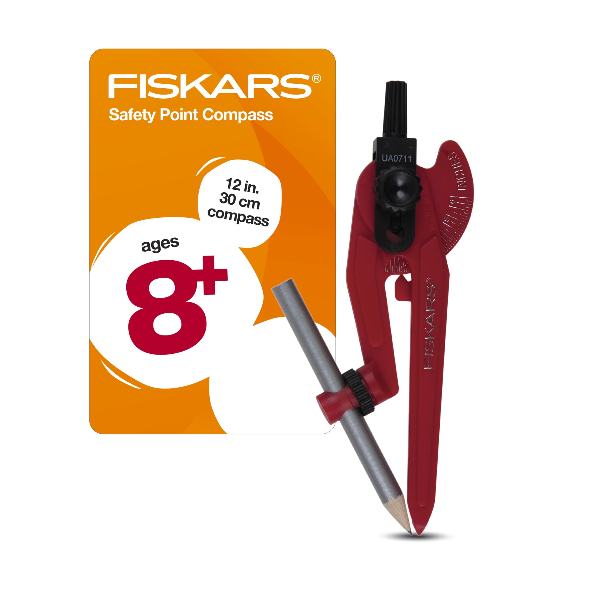 Fiskars Safety Point Plastic Compass, Red and Black - Walmart.com
