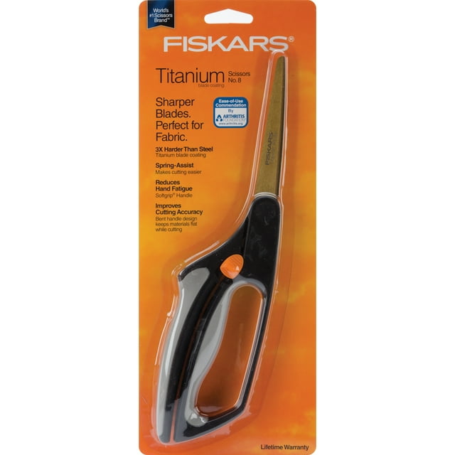 Fiskars Titanium Easy Action Scissors, Spring Action, 10in L, Orange ...