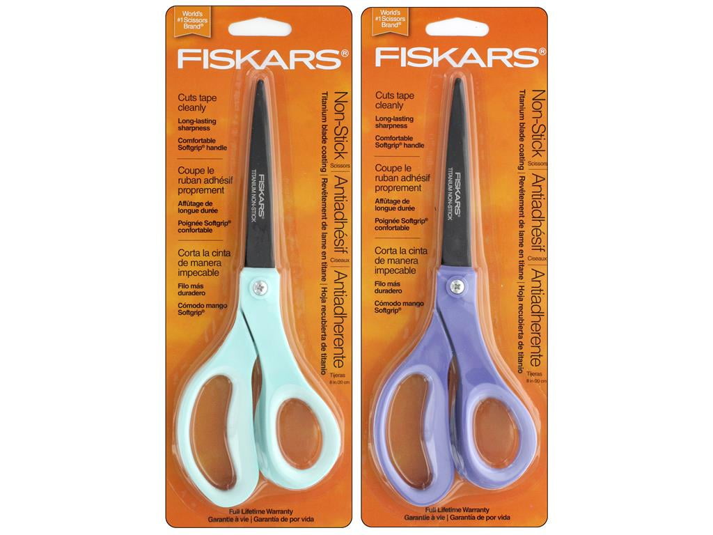 Fiskars 8" SoftGrip Straight Scissors, Assorted Colors, Non-Stick ...
