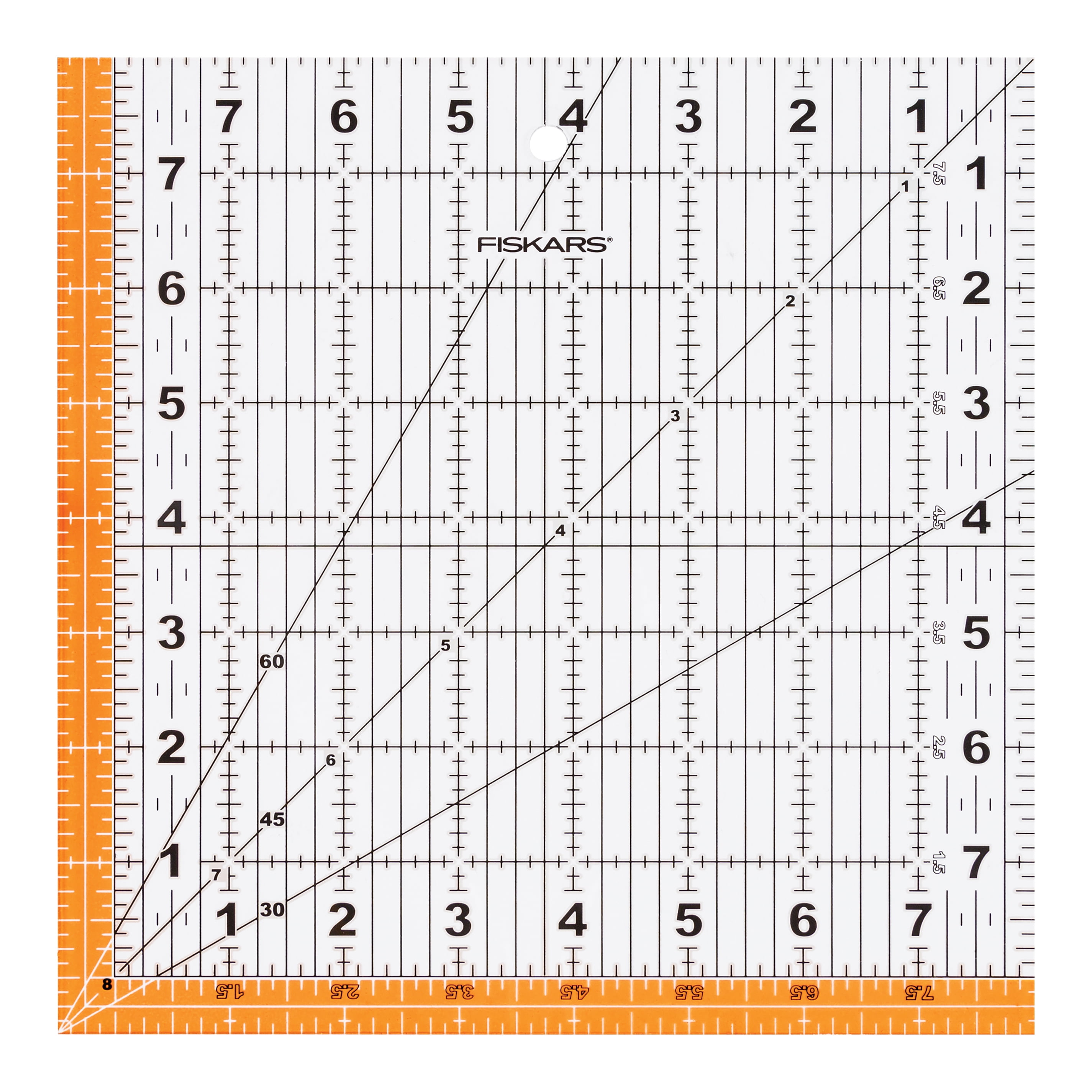 "Fiskars Quilting Craft Square Acrylic Ruler, 8.5"" x 8.5"", Clear with ...