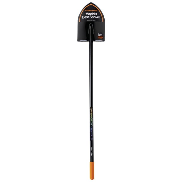 Fiskars Steel Long-Handle Digging Shovel, 57.5" Long Garden Shovel ...