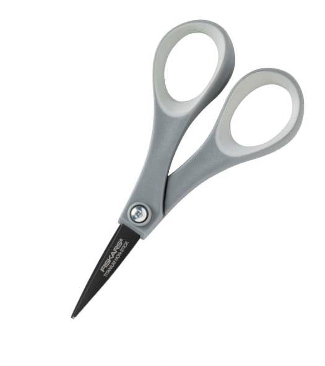 Fiskars Titanium 5" Non-Stick Soft Grip Scissor, 1 Each, All Purpose ...