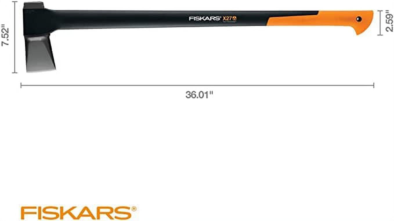 Fiskars X27 6.3 lb Splitting Axe, 36-Inch Fiberglass Handle, Log ...