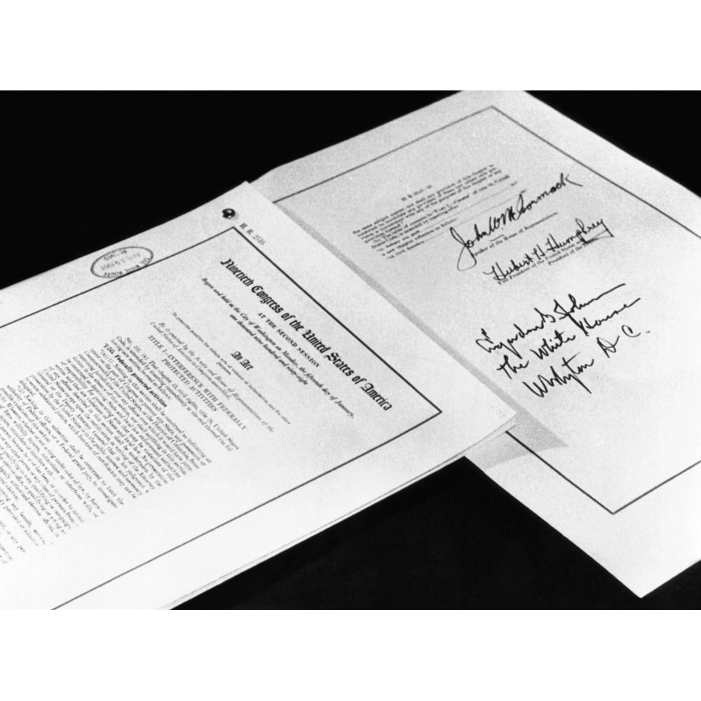 Fist And Last Pages Of The 1968 Civil Rights. The Law Prohibited ...