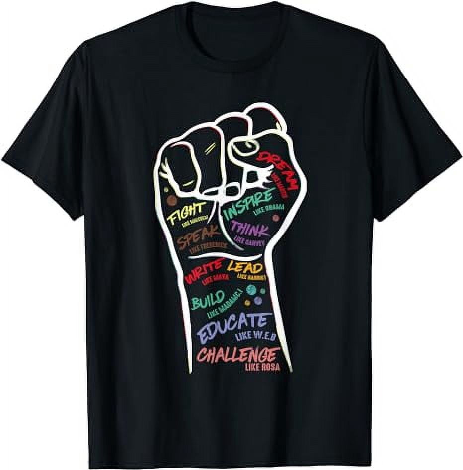 Fist Hand Black Lives Matter Black History Month Freedom T-Shirt ...