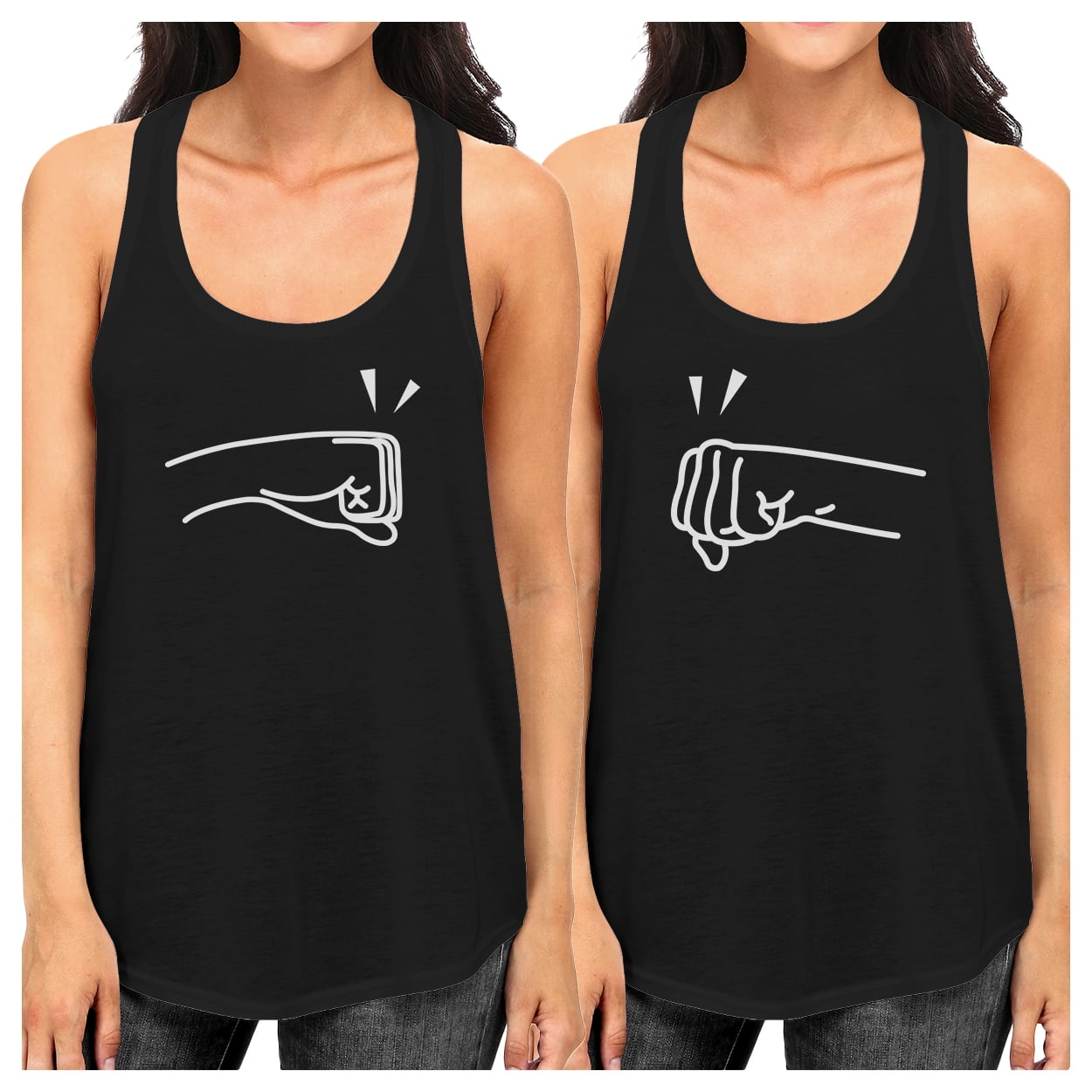 Fists Pound White Best Friend Matching Tank Tops Lightweight Cotton ...