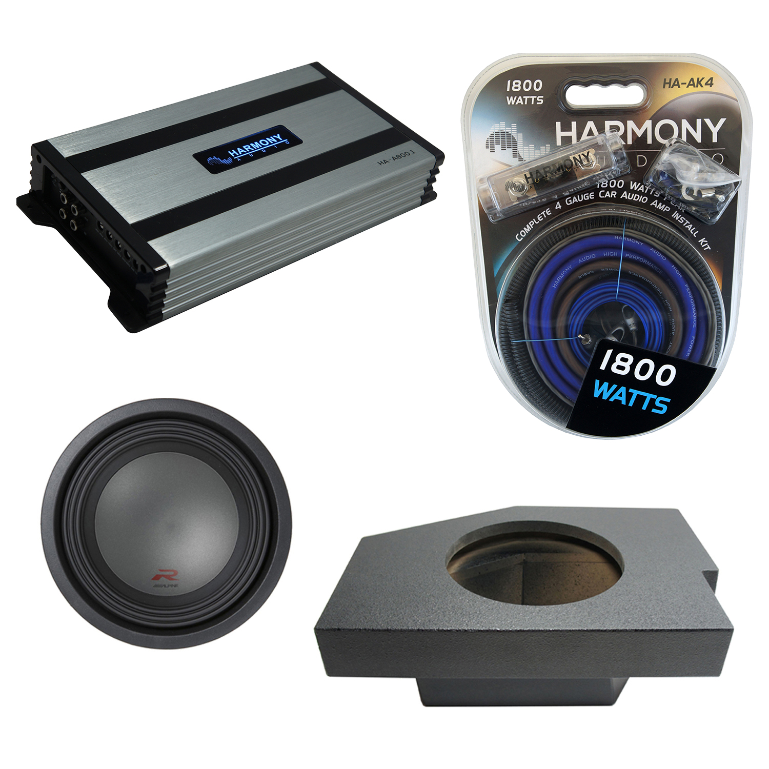 Fit 02-18 Dodge Ram Quad / Crew Alpine R-W10D4 Single 10 Rhino Sub Box ...