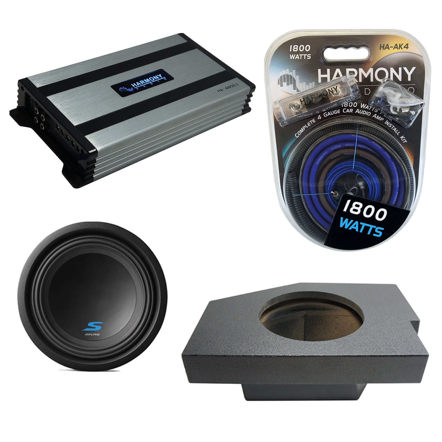 Fit 02-18 Dodge Ram Quad / Crew Alpine S-W10D4 Single 10 Rhino Sub Box ...