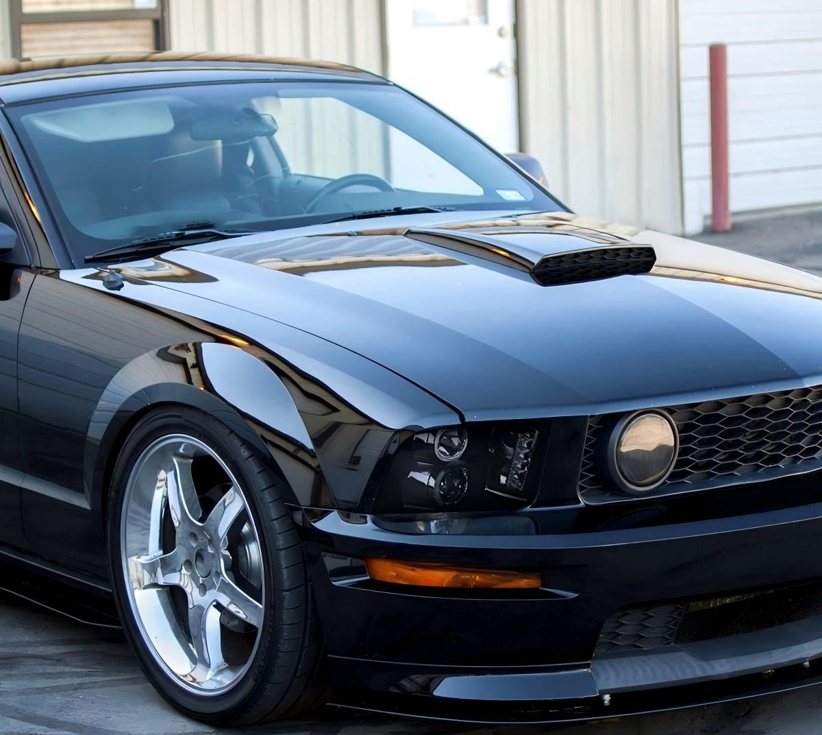 Fit 2005-2009 Ford Mustang GT LED Halo Projector Headlights Lamps Black ...