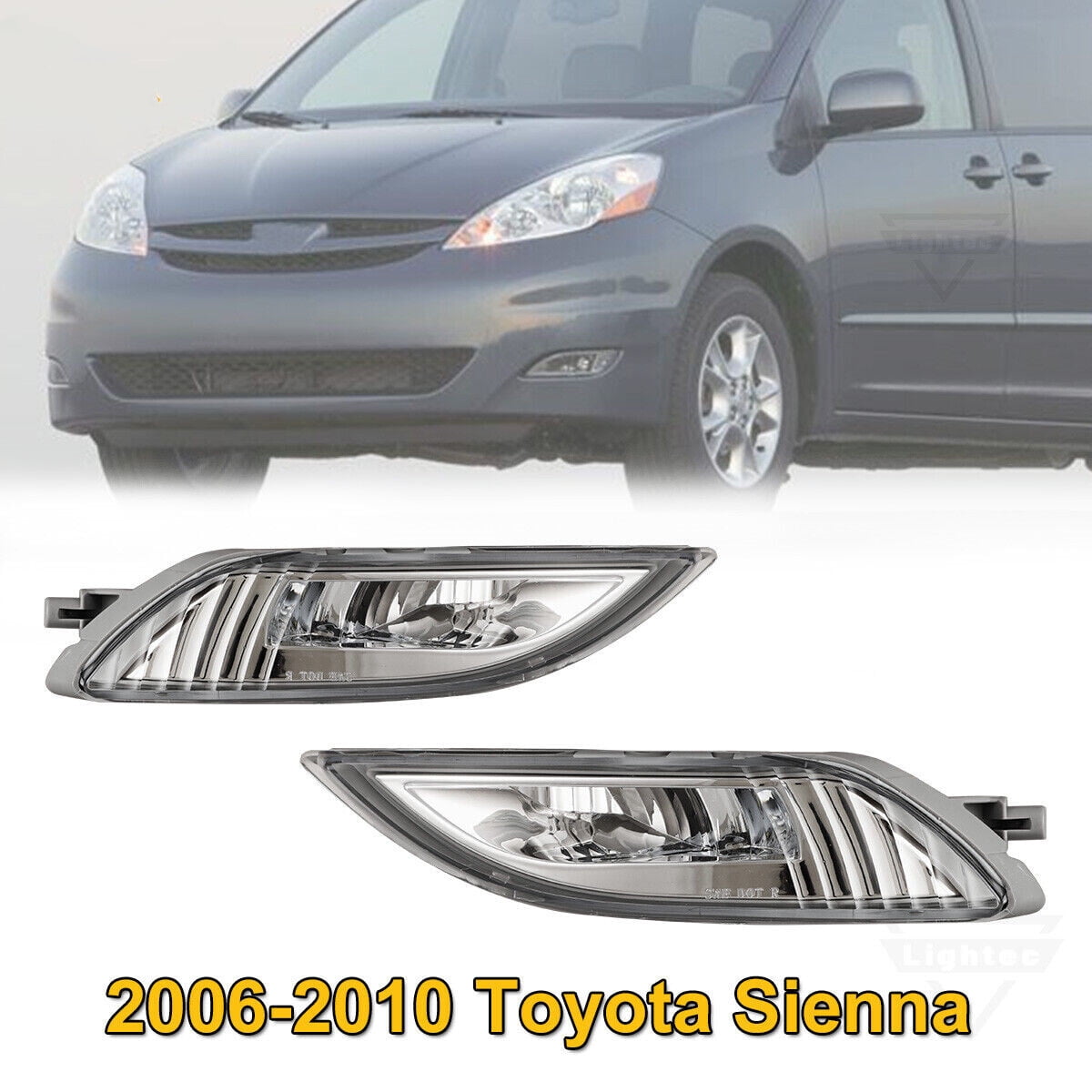 Fit 2006-2010 Toyota Sienna LED Fog Light Front Bumper Driving Wiring ...