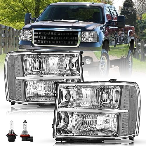Fit for 2007-2013 GMC Sierra 1500 Headlight Assembly 07-14 GMC Sierra 2500 HD 3500 HD OE Factory ...