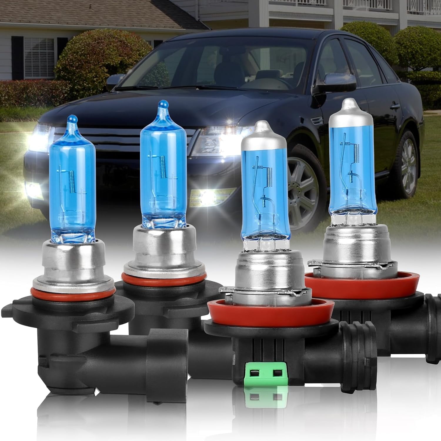 Fit 2008-2009 for Ford Taurus Headlight Bulbs, 9005 High Beam and H11 ...