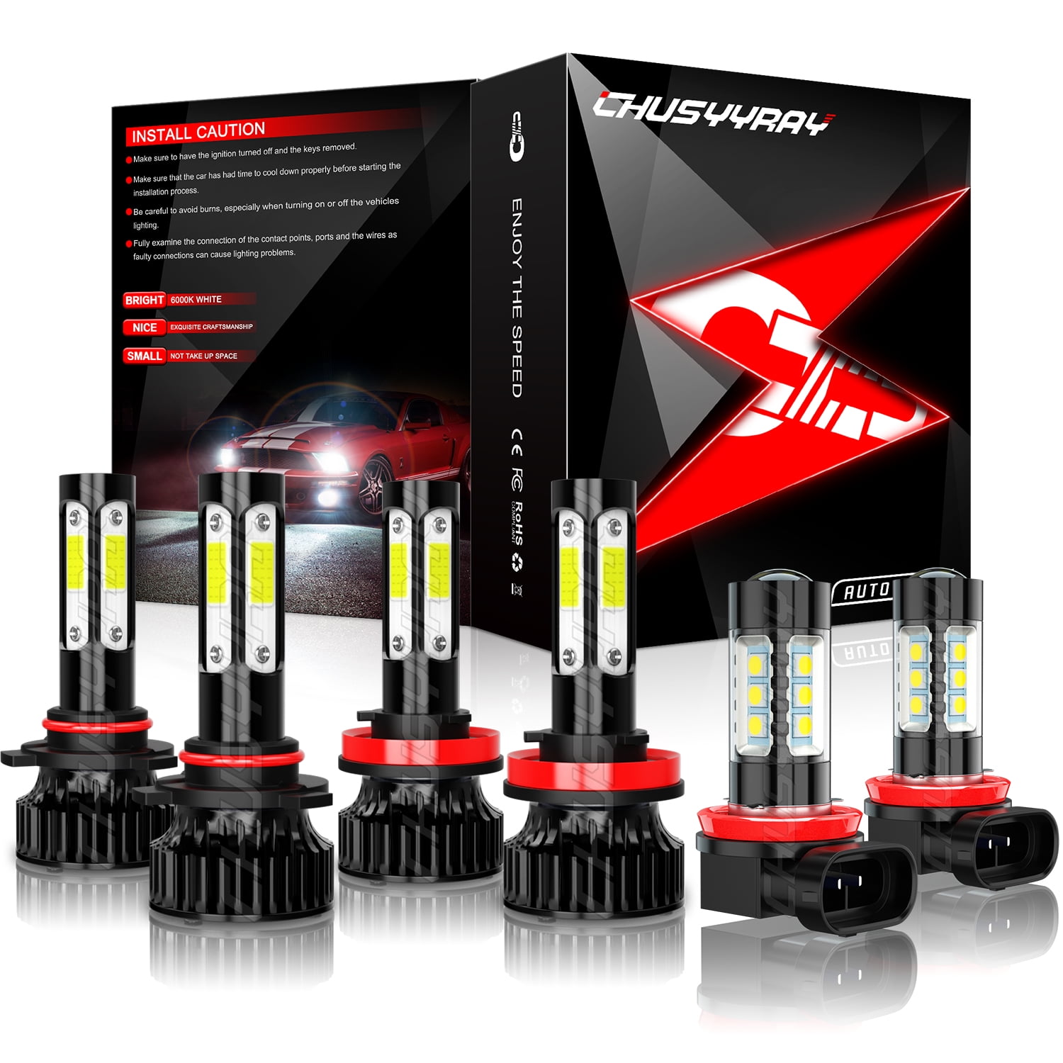 Fit 2013-2015 Honda Accord LED Headlight High Low Beam Fog Light Bulbs ...