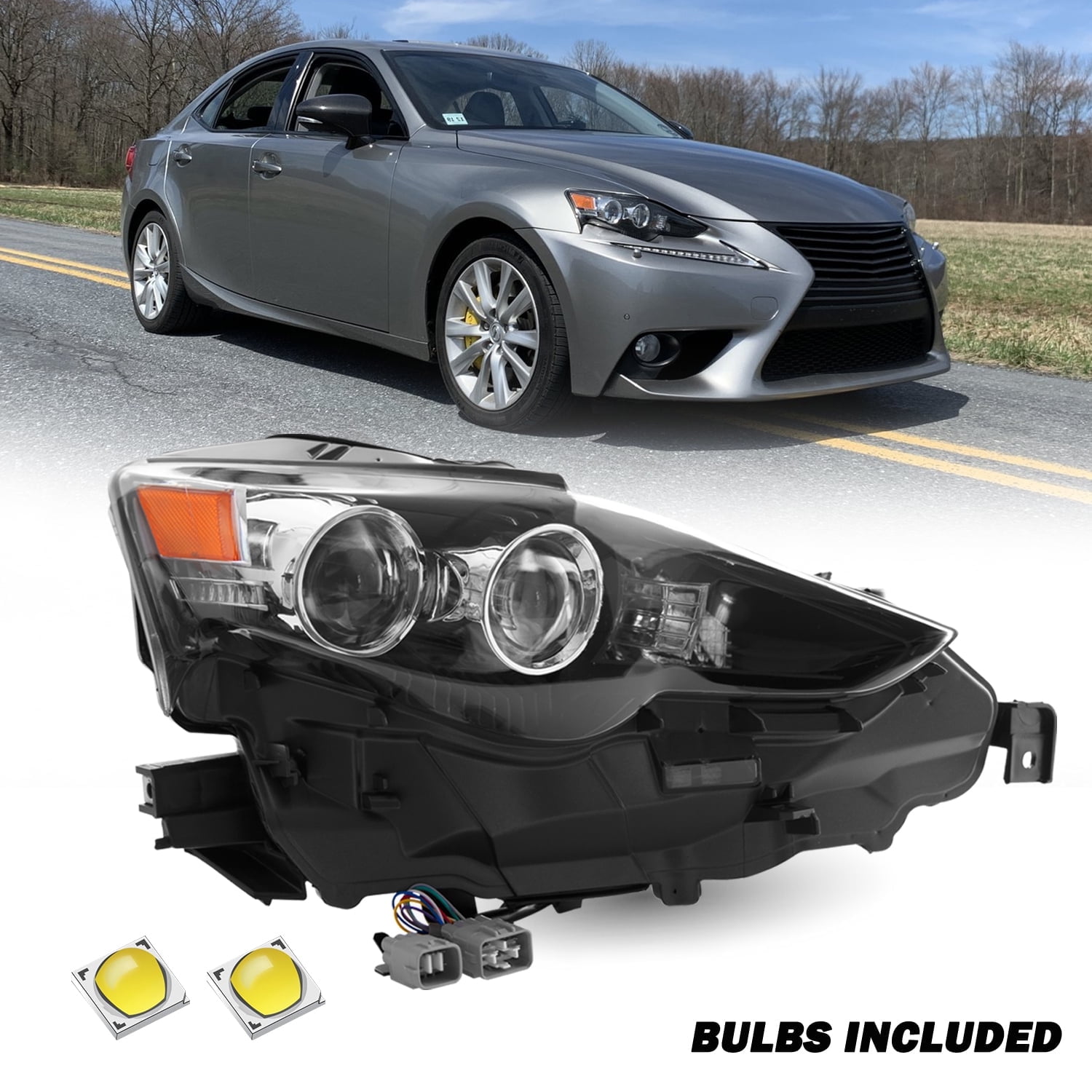 Fit 2014 2015 2016 Lexus IS250 IS200T IS300 IS350 Passenger Side LED Headlight - Walmart.com