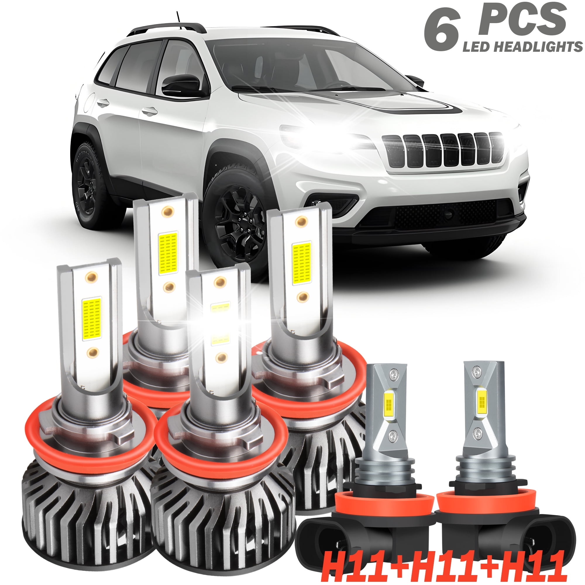 Fit for 2018-2022 Jeep Grand Cherokee(With Halogen) LED headlight bulbs ...