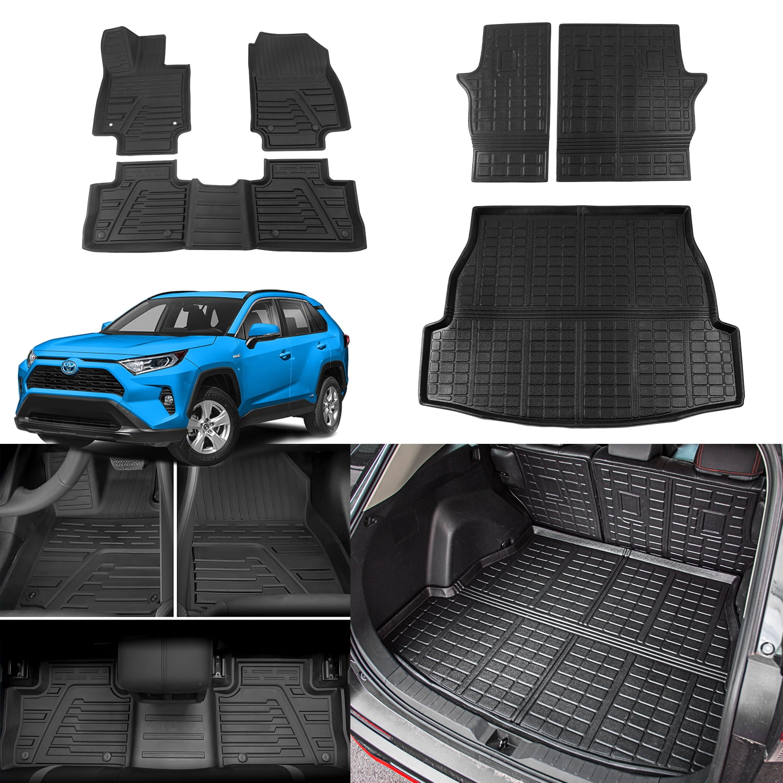 Fit 2019 2020 2021 2022 2023 Toyota Rav4 Floor Mats TPE Cargo Liner All Weather Rear Trunk Mat for Toyota Rav4 Accessories Backrest Mats Cargo Liner Floor Mats Walmart