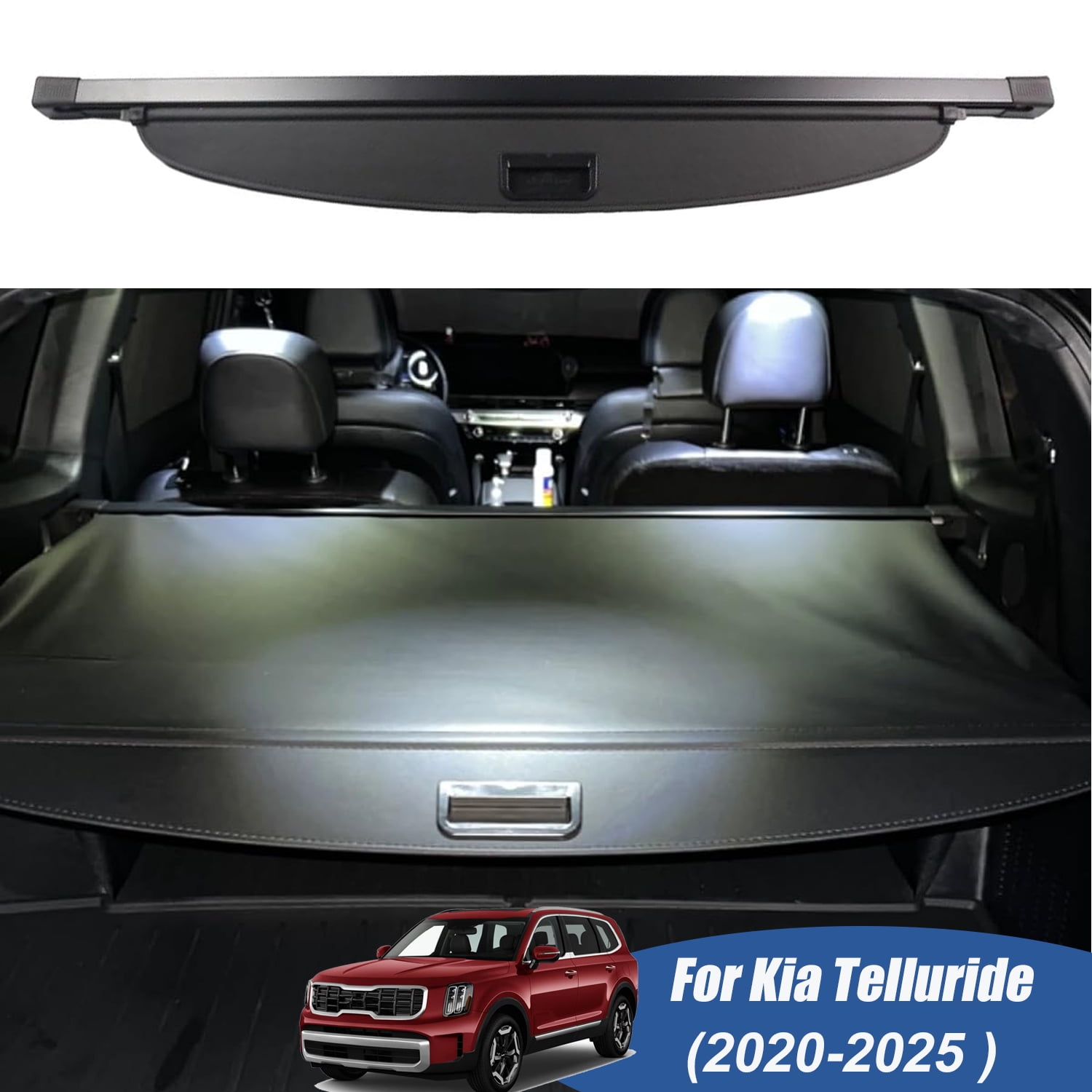 Fit 2020-2024 Kia Telluride Retractable Cargo Cover for 2020 2021 2022 ...