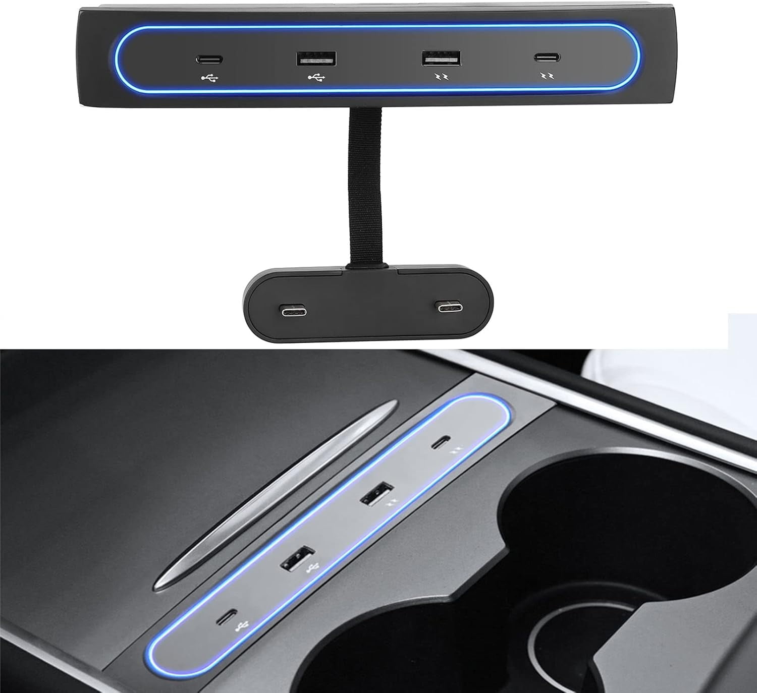 Fit for 2021 2022 Tesla Model Y Model 3 Docking Station USB Hub with ...