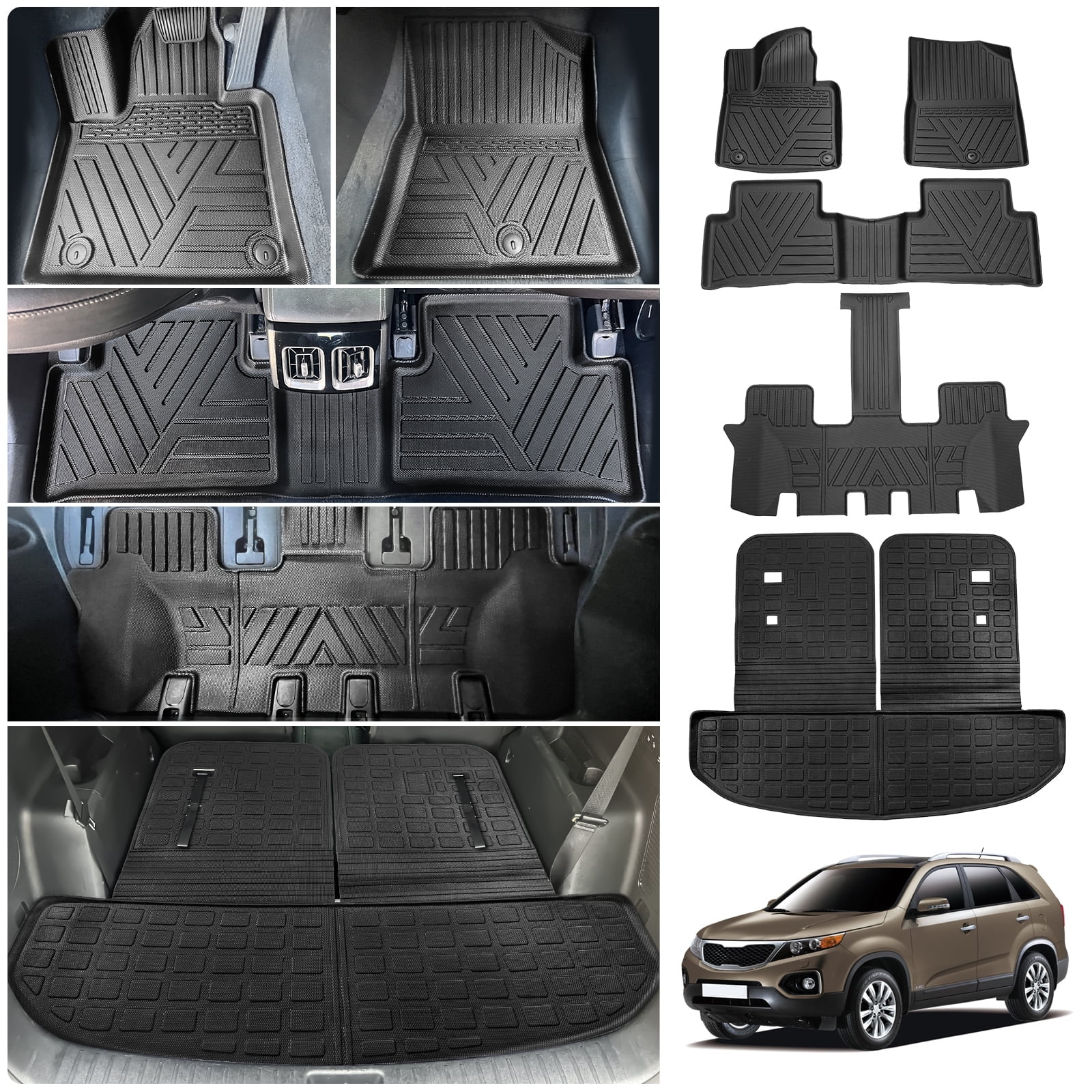Fit 2021-2025 Kia Sorento 6&7 Passenger Cargo Mat TPE 2023 Sorento ...