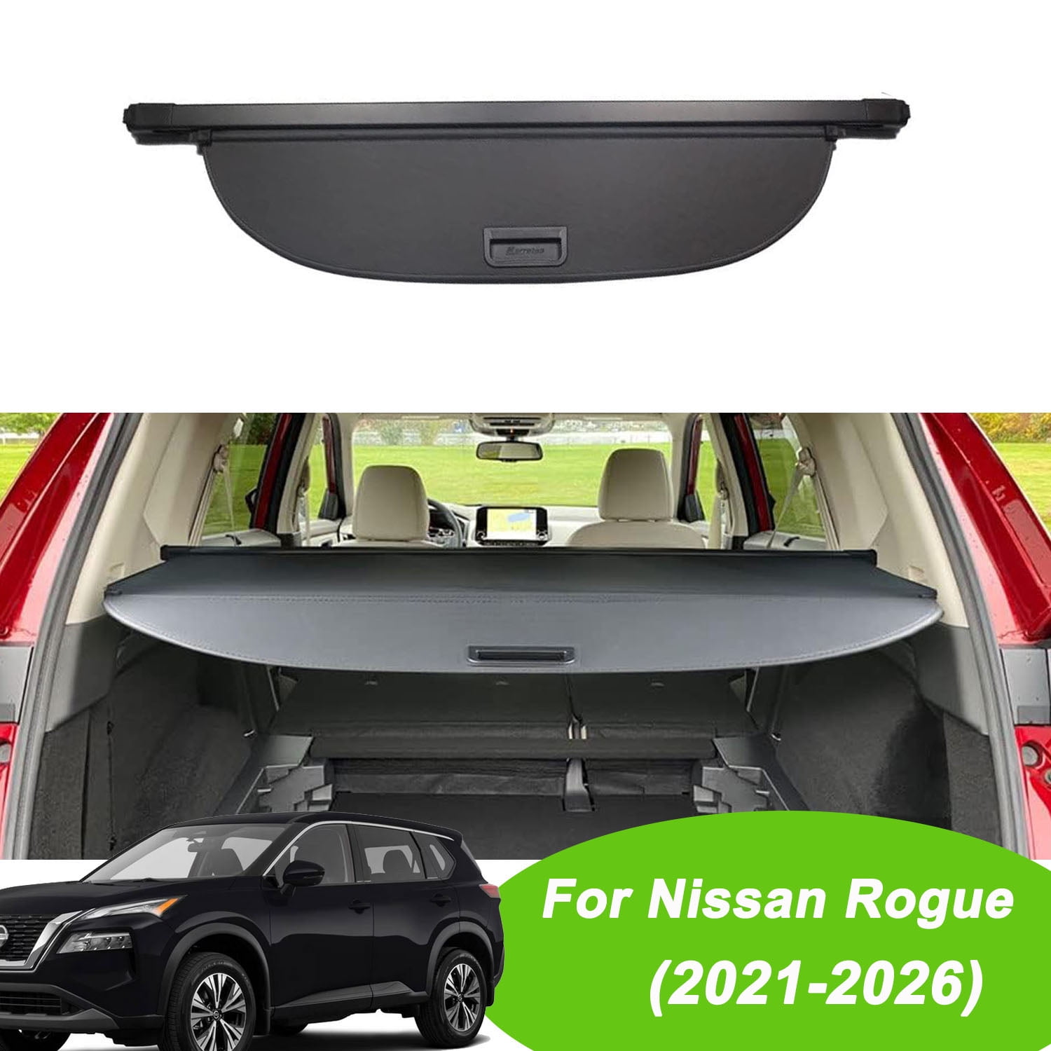 Fit 2021-2026 Nissan Rogue Retractable Cargo Cover for 2021 2022 2023 ...