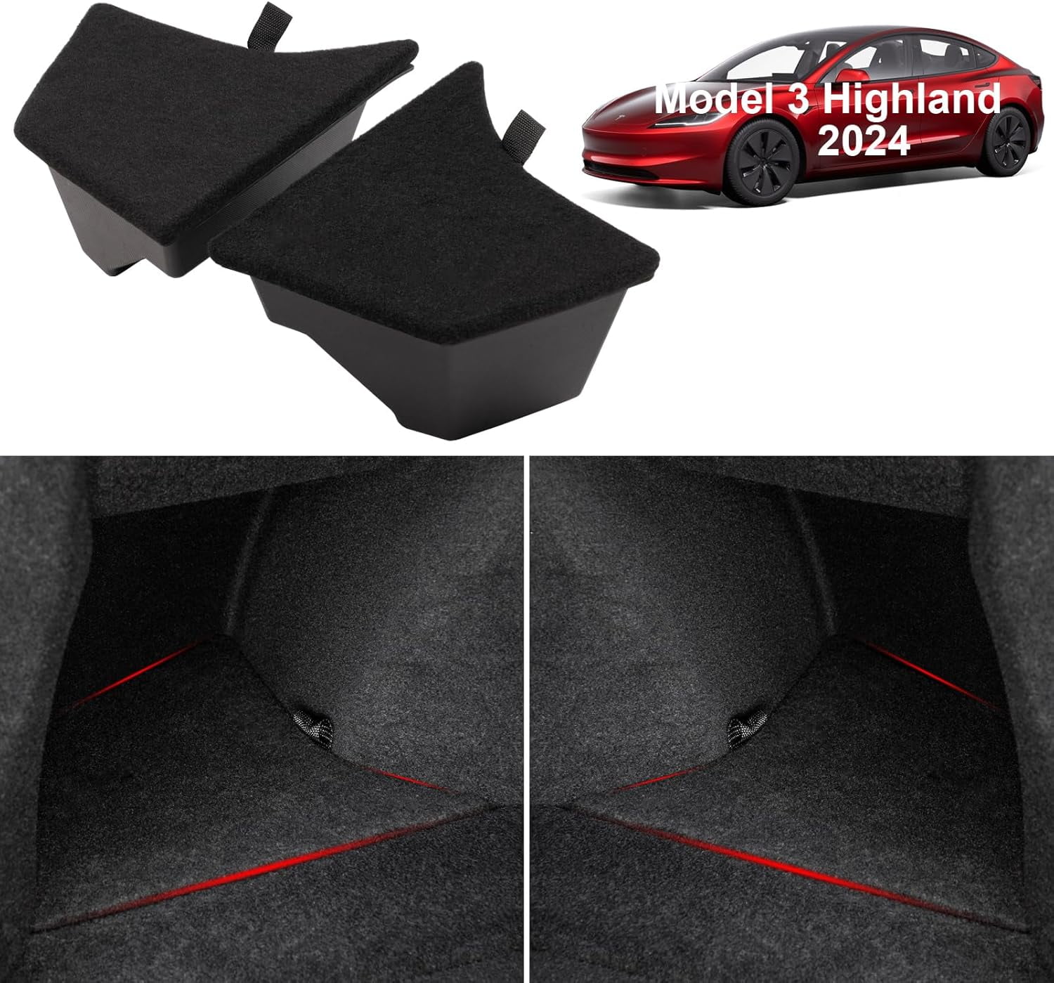 Fit 2022 2023 2024 Tesla Model Y Trunk Storage Bins, Side Storage Box ...