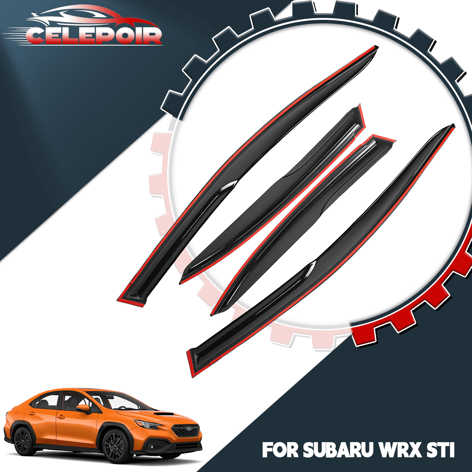 Fit 2022-2024 Subaru WRX VB JDM 3D Wavy JDM Mugen Style Window Visors ...