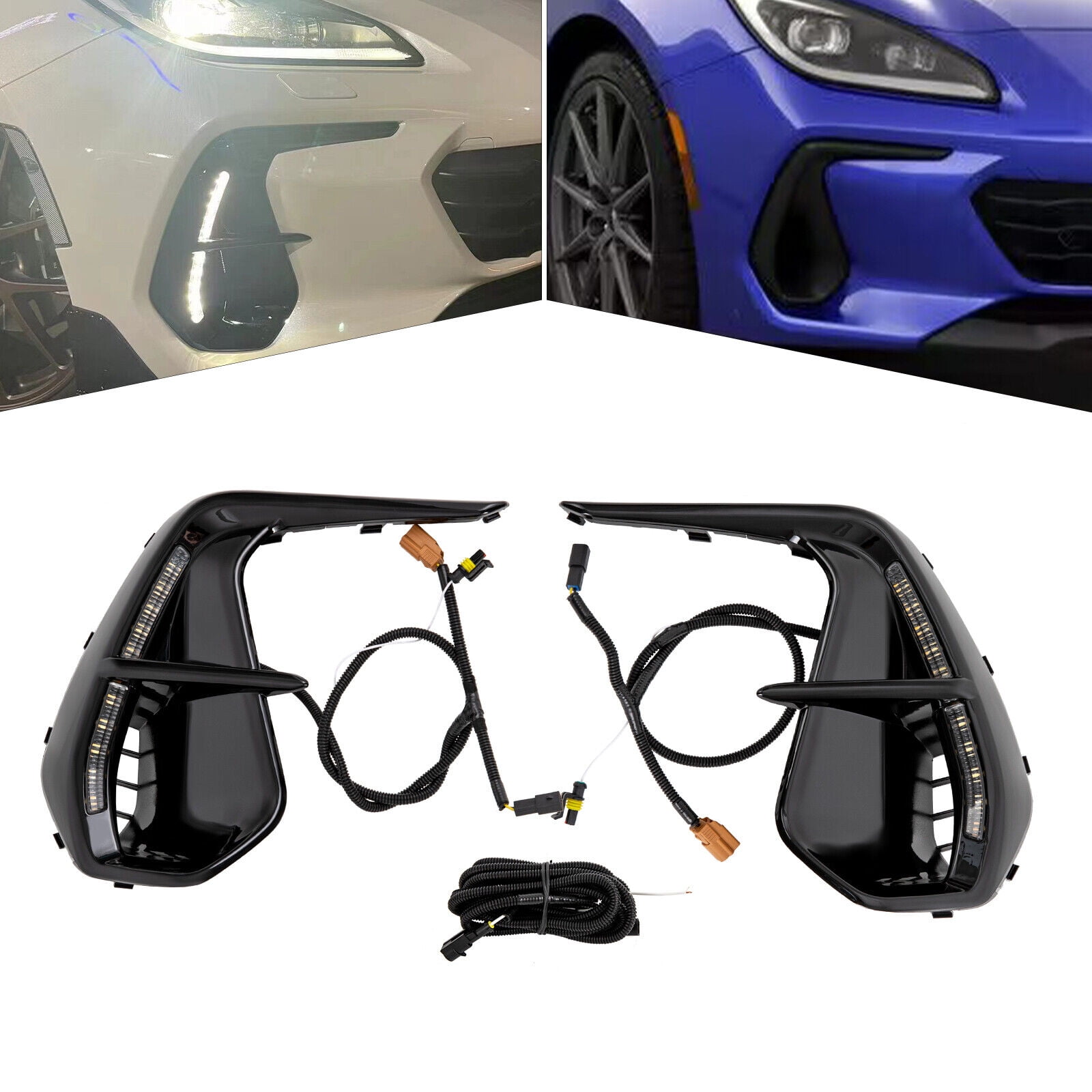 Fit 22-23 Subaru BRZ OP Style LED DRL Daytime Running Turn Signal Fog Lights Set - Walmart.com