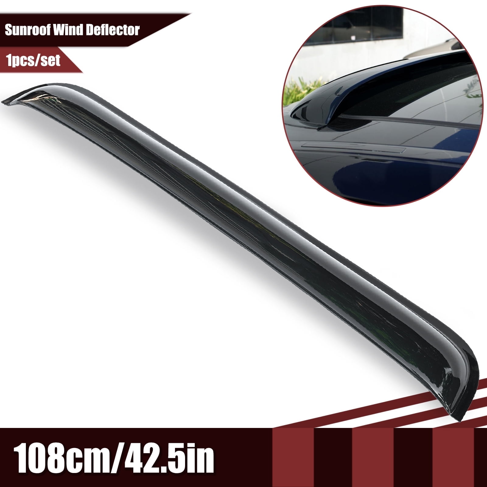 Fit 42.5 inch Shatterproof Sunroof Wind Deflector Tinted Sun and ...